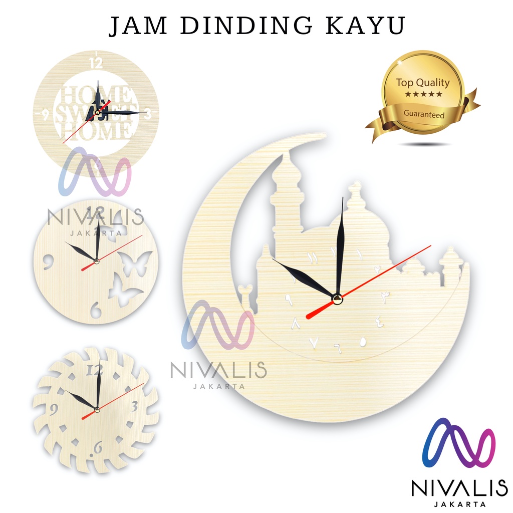 Jual NIVALIS JAKARTA JAM DINDING KAYU AESTHETIC BAHAN PREMIUM WPC JAM DINDING MINIMALIS DEKORASI ...