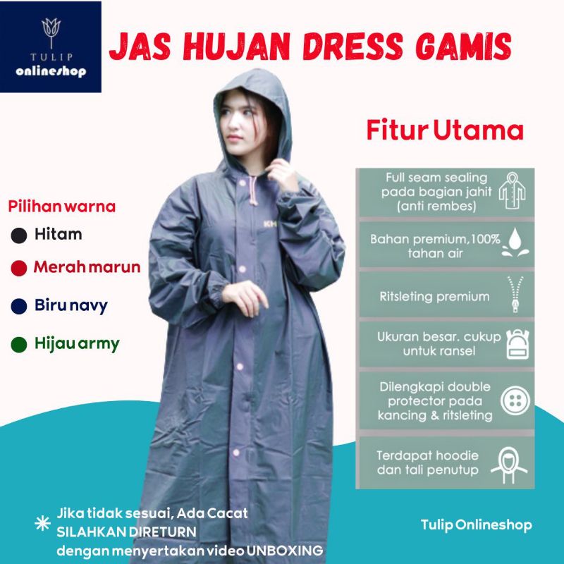Jual Tulip Mantel Jas Hujan Model Dress Gamis Wanita Muslimah Dewasa ...