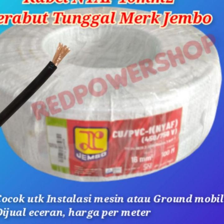 Jual Kabel NYAF jembo 16mm serabut tunggal cocok otomotif, grounding dan mesin | Shopee Indonesia