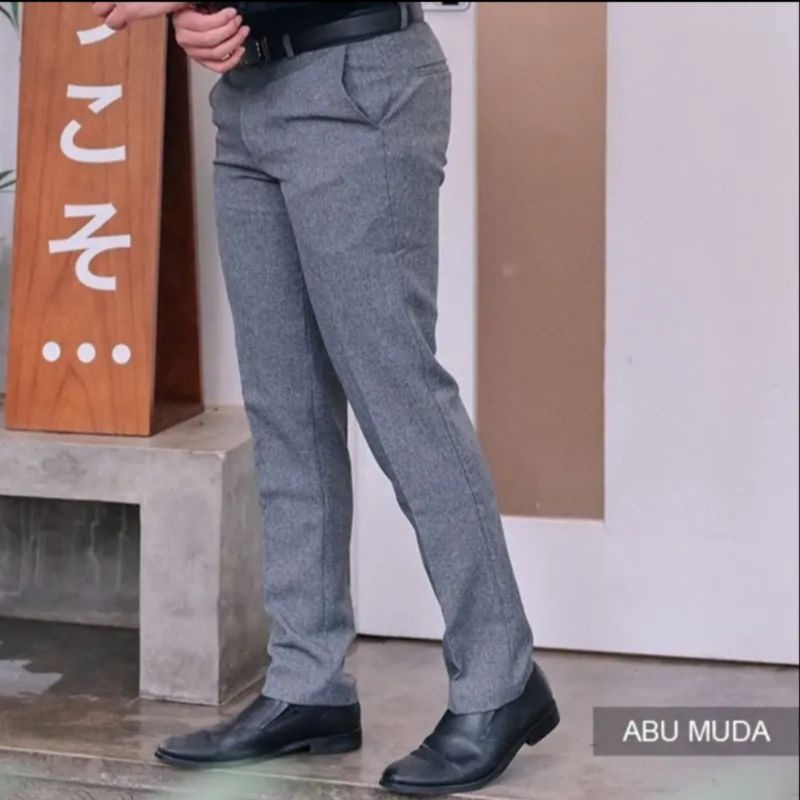 Jual CELANA KANTOR SLIMFIT PRIA FORMAL/CELANA BAHAN PRIA/CELANA KERJA KANTOR | Shopee Indonesia