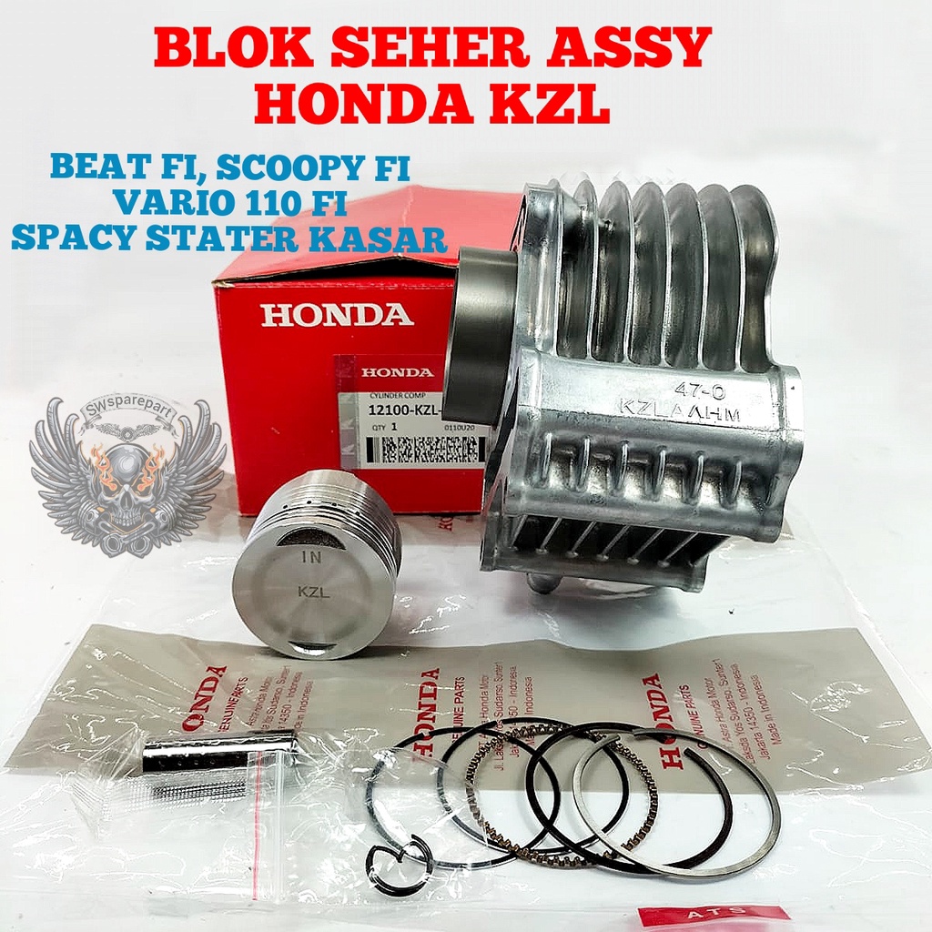 Jual BLOK SEHER PISTON RING KOMPLIT HONDA KZL BEAT FI SCOOPY FI VARIO 110 FI BLOCK SEHER ...