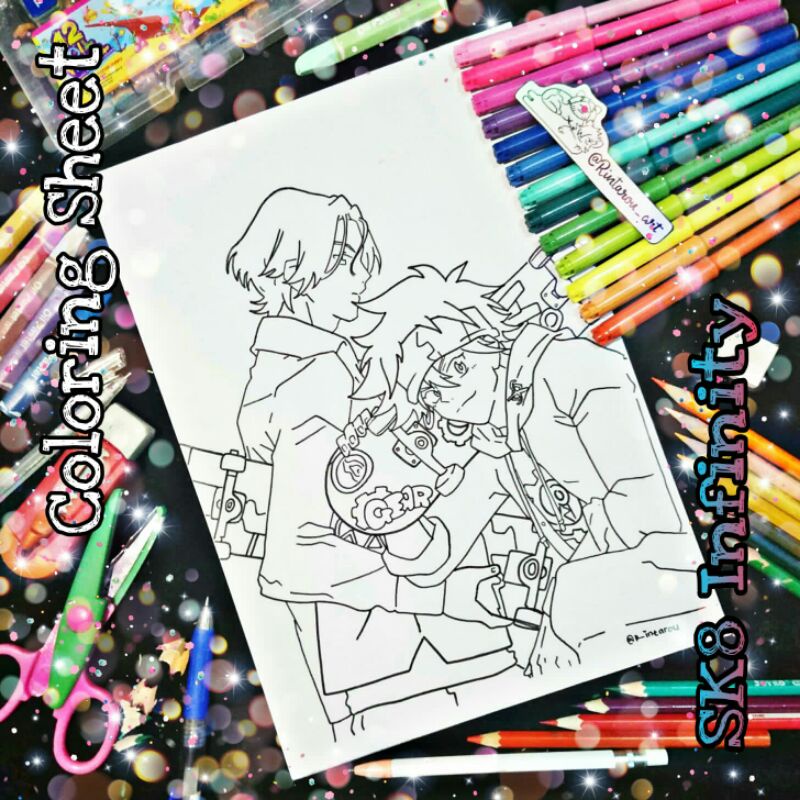 Jual Kertas Mewarnai Anime SK8 Invinity/ Coloring Sheet Anime SK 8 ...