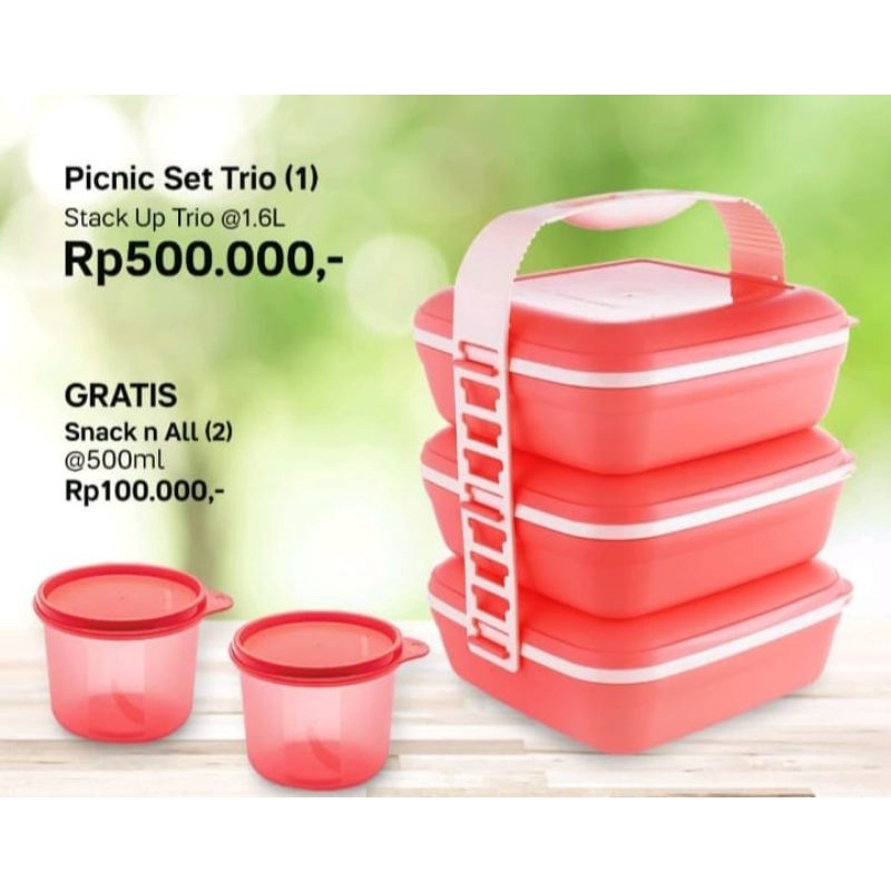 Jual PICNIC SET TRIO TUPPERWARE / RWNTANG SUSUN 3 / RANTANG TUPPERWARE ...