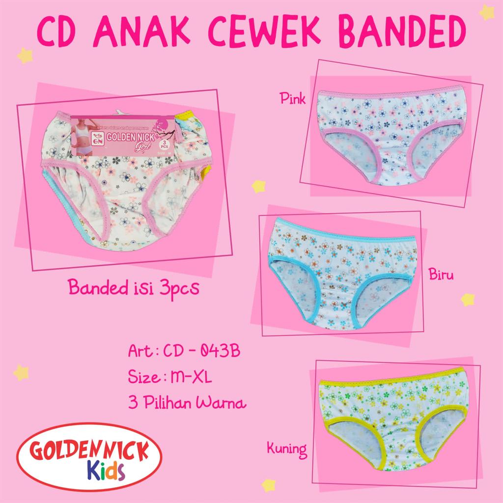 Jual 6 Pcs CD GOLDEN NICK Kids 043B | GN Kids 043 B | celana dalam anak perempuan SIze M L XL ...