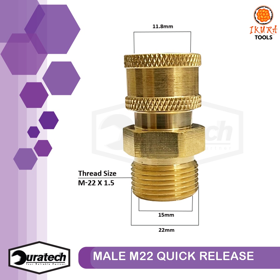 Jual Quick release adaptor jet cleaner (1/4" female M22/15 male thread ...