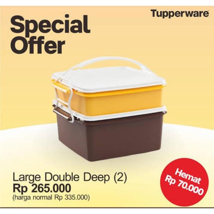 Jual TUPPERWARE DOUBLE DEEP LARGE (2) - WADAH PENYIMPAN MAKANAN ...