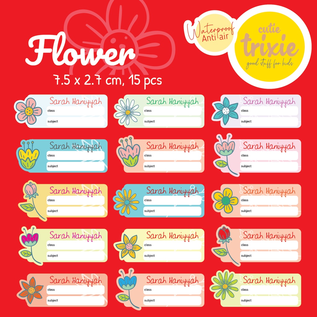 Jual Sticker Label Mata Pelajaran / Mapel Flower | Shopee Indonesia