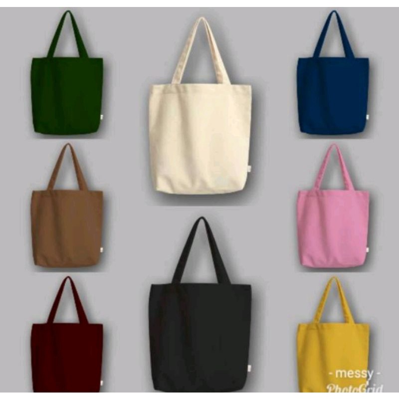 Jual FRESHY Tote Bag Semi Canvas Polos Resleting Messy | Shopee Indonesia