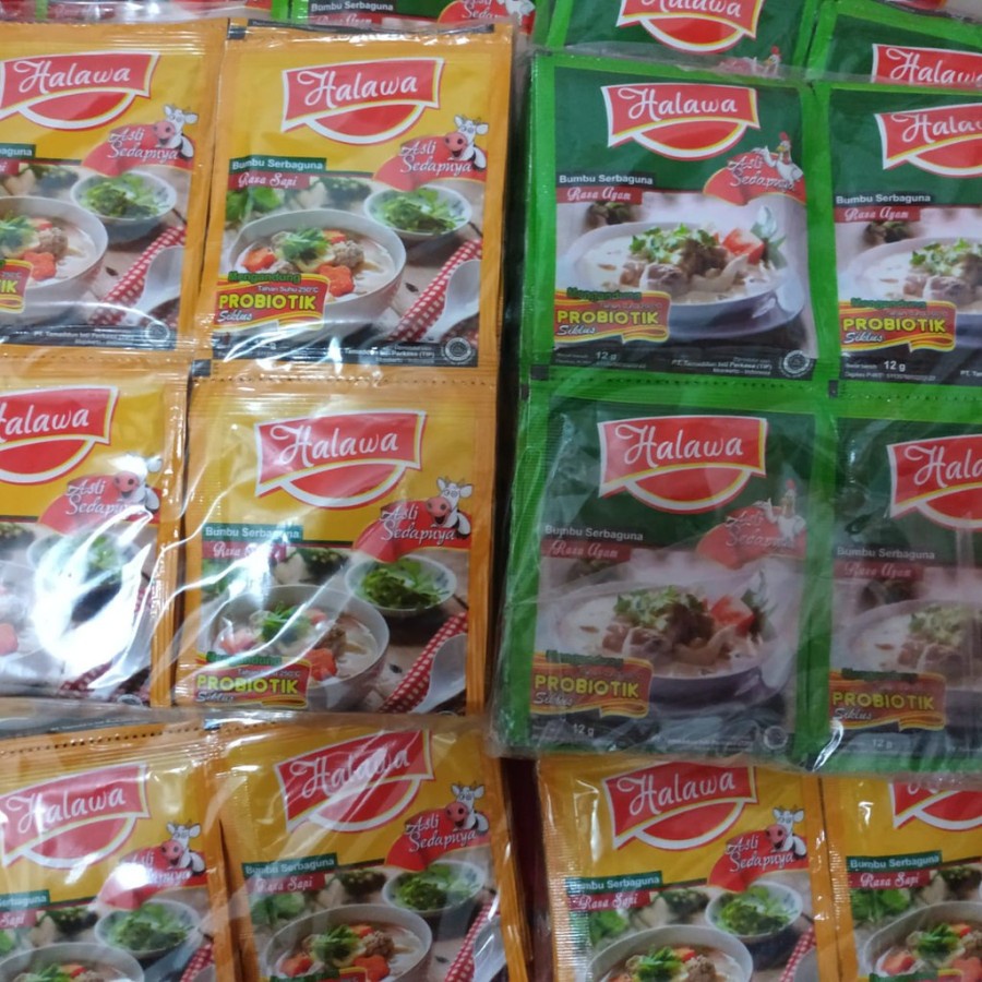 Jual Bumbu Masak Probiotik HALAWA (Halal). Harga utk 1 renteng @12 ...