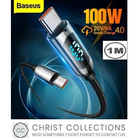 Jual Baseus Kabel Data Type C To Type C Fast Charging 100W 5A Led ...