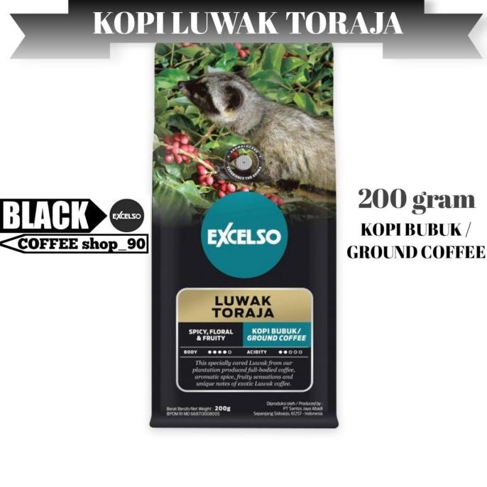 Jual FREE ONGKIR Kopi Excelso Luwak Toraja 200 Gram (kopi bubuk/ground ...