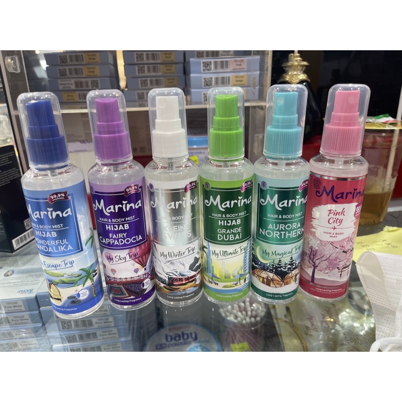Jual MARINA Hijab Parfume Hair & Body Mist 100ml | Shopee Indonesia