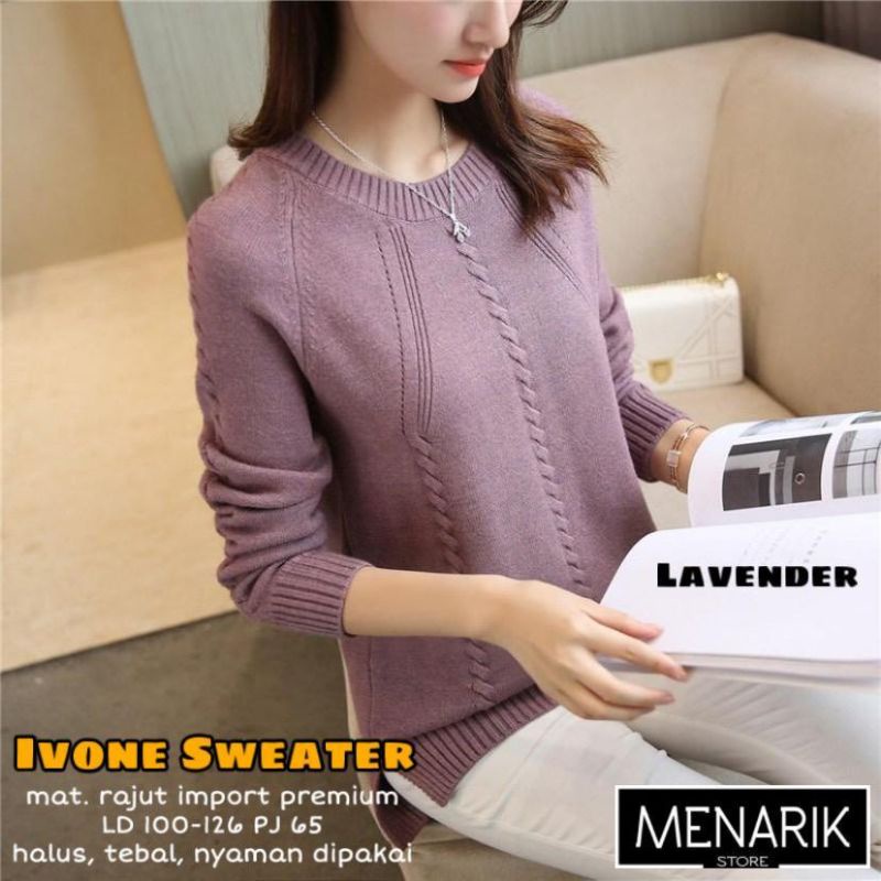 Jual Sweater Wanita Rajut Knit Jumbo Tebal Halus Adem Fashion Outfit Daily Korean Style Kekinian ...