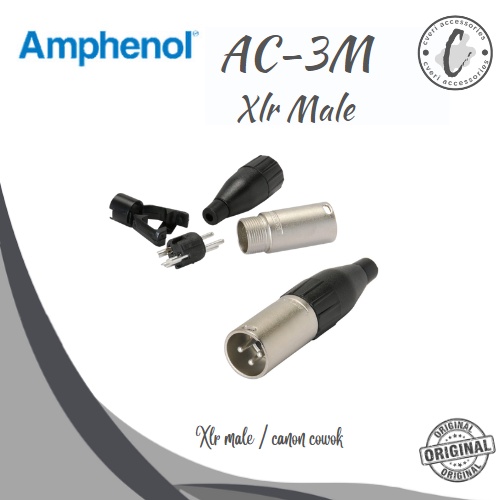 Jual Amphenol AC3M Jack Connector Xlr Male Jack Canon Cowok | Shopee Indonesia