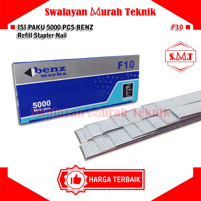 Jual BENZ Isi Paku Tembak Angin Air Nailer Refill F10 Staples Gun 10 mm ...