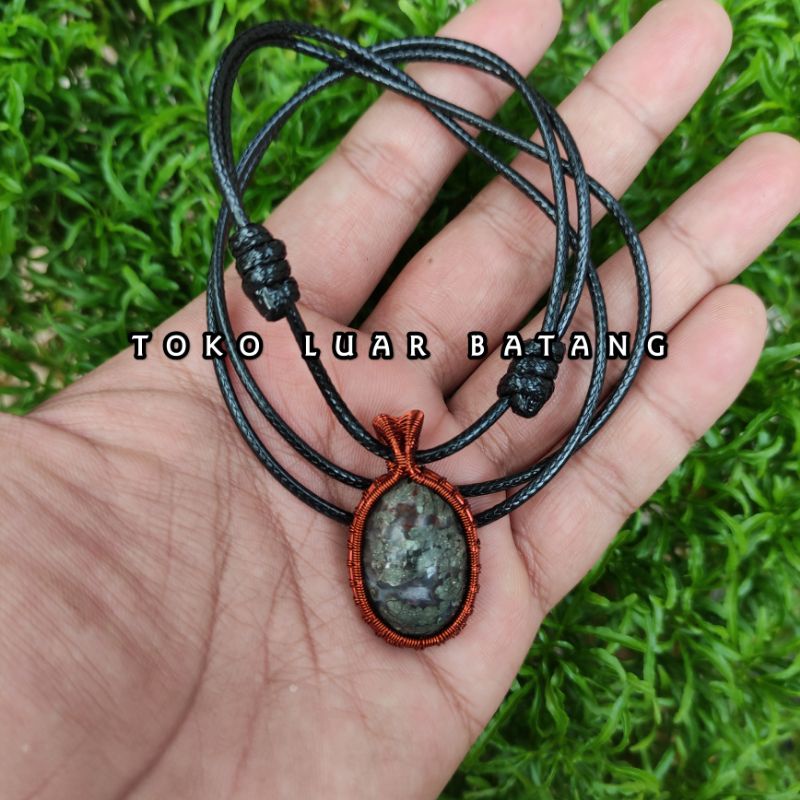 Jual Kalung etnik liontin batu akik wire wrapping badar perak Grade A ...