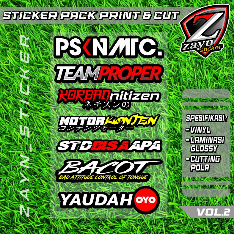 Jual STICKER PACK STIKER MOTOR PSKNMTC, TEAM PROPER, KORBAN NETIZEN DLL ...