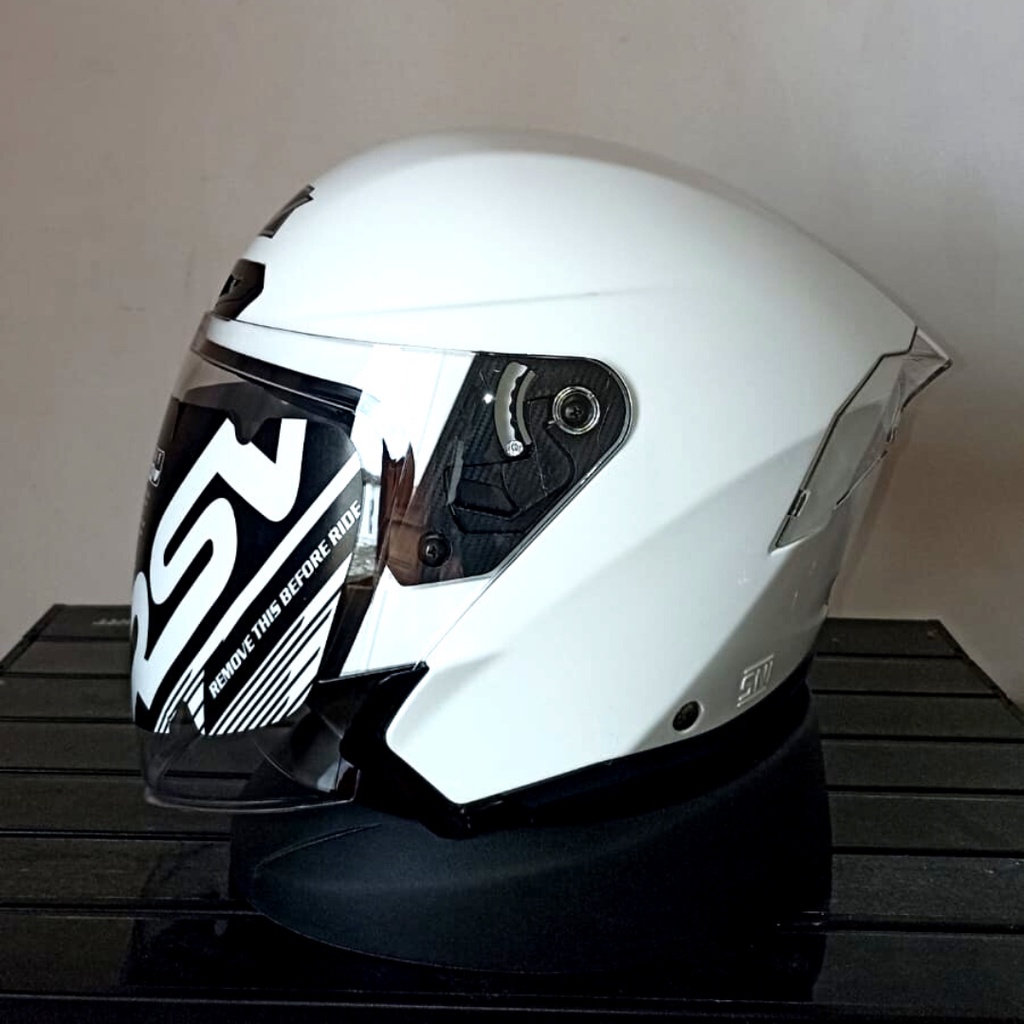 Jual HELM RSV NEW WINDTAIL WHITE GLOSSY SINGLE VISOR / HELM HALF FACE ...