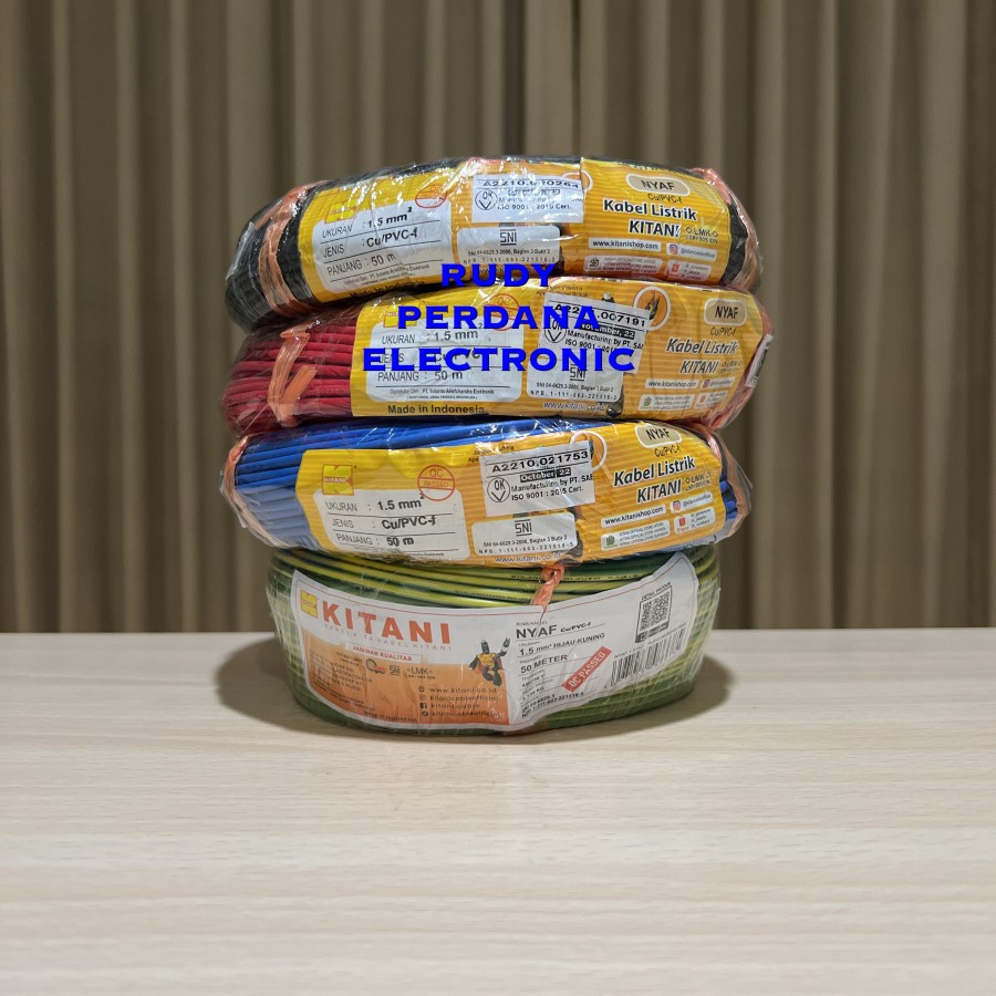 Jual KABEL LISTRIK SERABUT TEMBAGA NYAF LMK SNI 1x1.5MM 1 x 1.5 MM KITANI | Shopee Indonesia