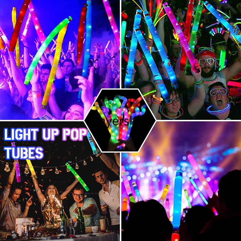 Jual FIDGET TOYS PUSH POP LIGHT RAINBOW FULL COLOUR POP PIPES TUBES ...