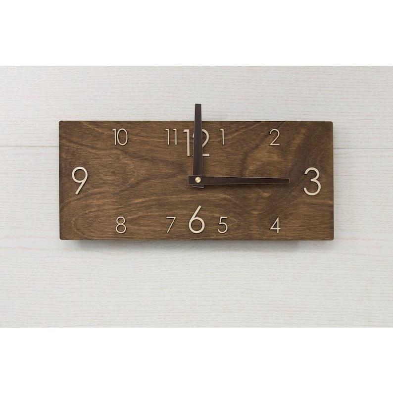 Jual Jam Dinding Kayu Jati Persegi Panjang Modern | Shopee Indonesia