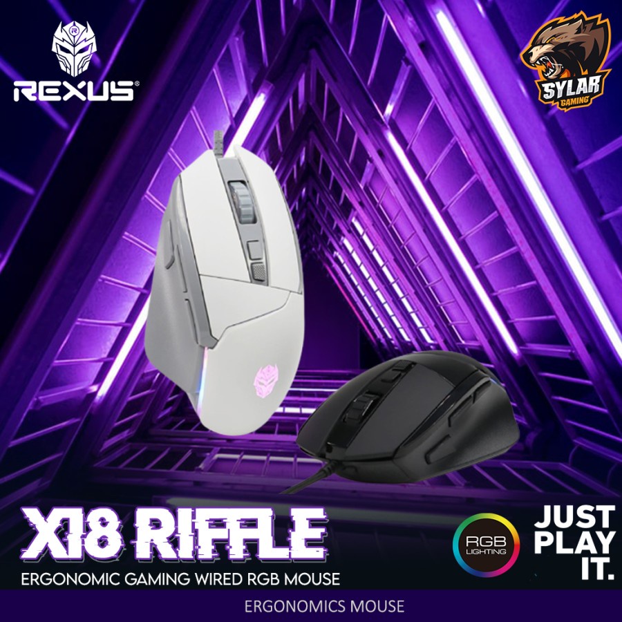Jual Rexus X18 / X-18 Rifle Ergonomic Gaming Wired RGB Mouse | Shopee ...