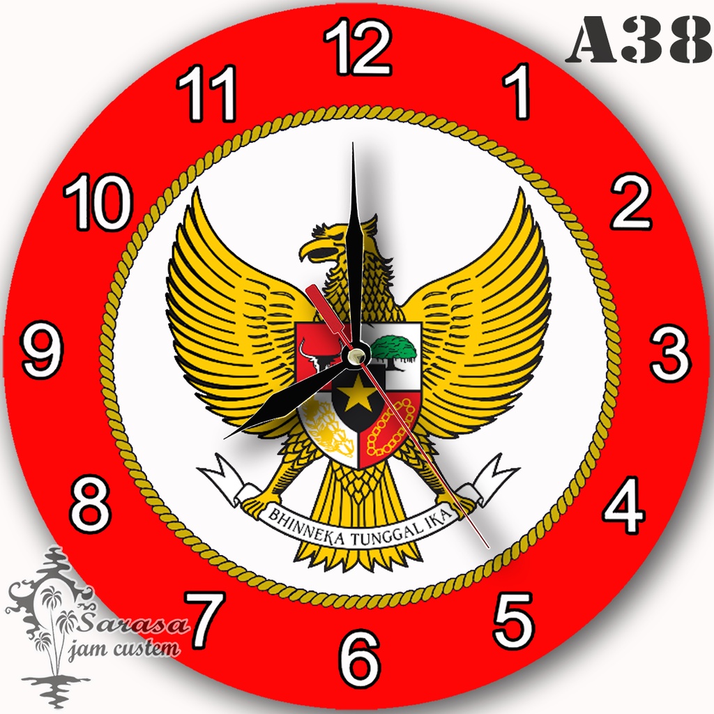 Jual JAM DINDING CUSTOM GARUDA PANCASILA A38 COCOK UNTUK RUANG KELAS ...