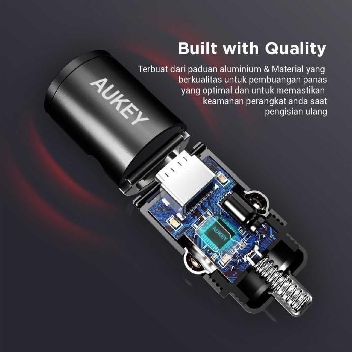 Jual Aukey Cc-A3 - 30W Dual Port Usb-A And Usb-C Car Charger | Shopee ...