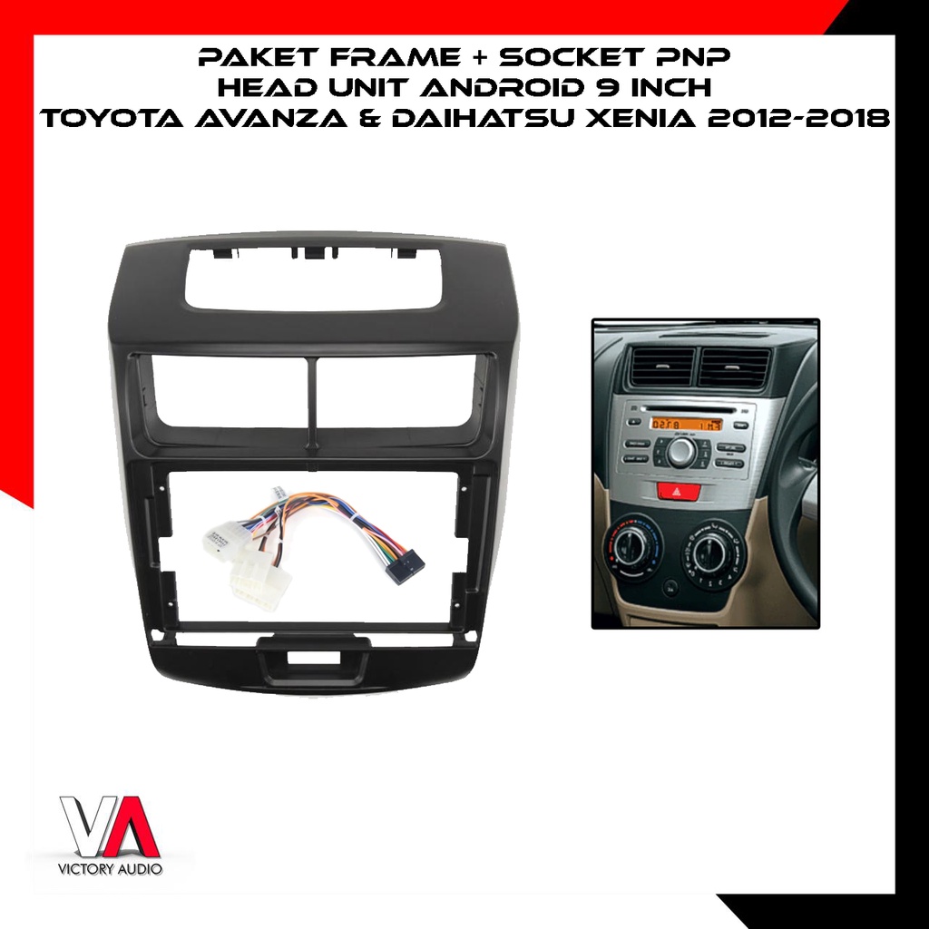 Jual Paket Frame + Socket PnP Head Unit Mobil Android 9 Inch OEM TOYOTA ...