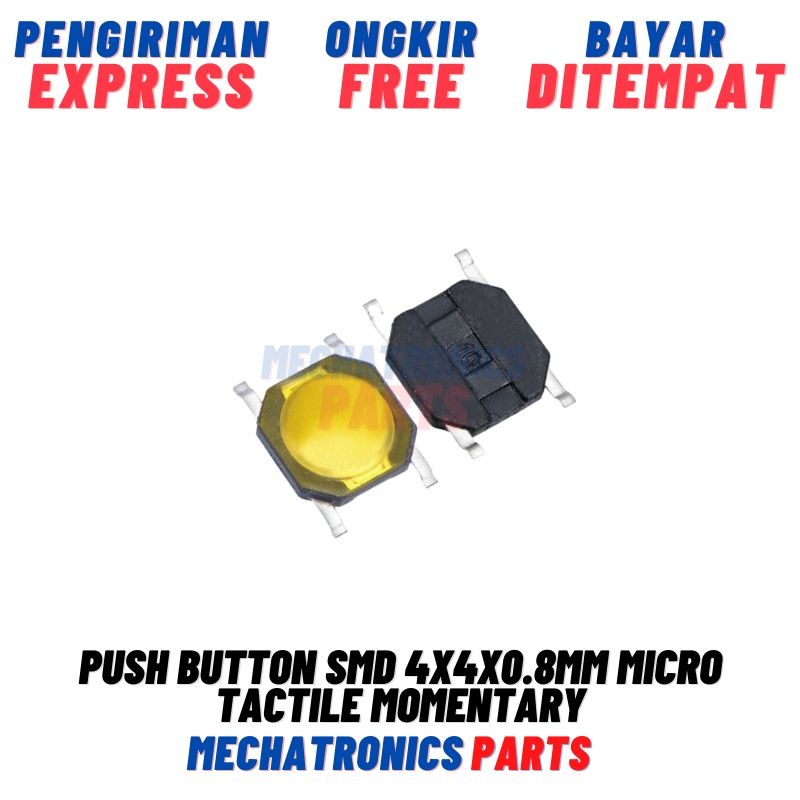 Jual Push Button SMD 4x4x0.8mm Micro Tactile Momentary Switch Saklar ...