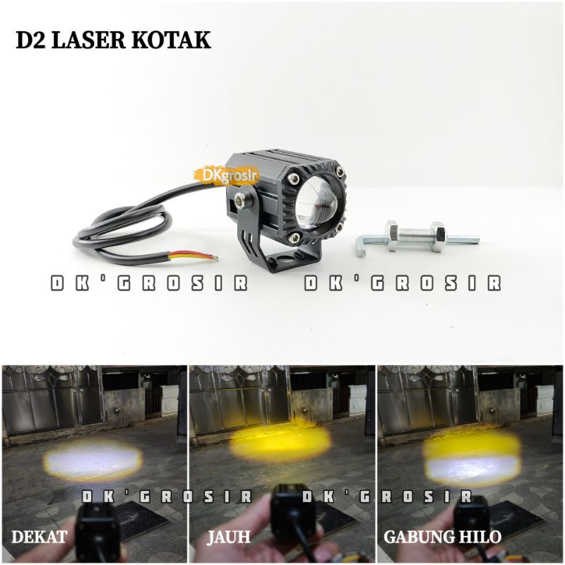 Jual Lampu tembak sorot LED laser D2 model kotak jauh dekat putih kunng ...