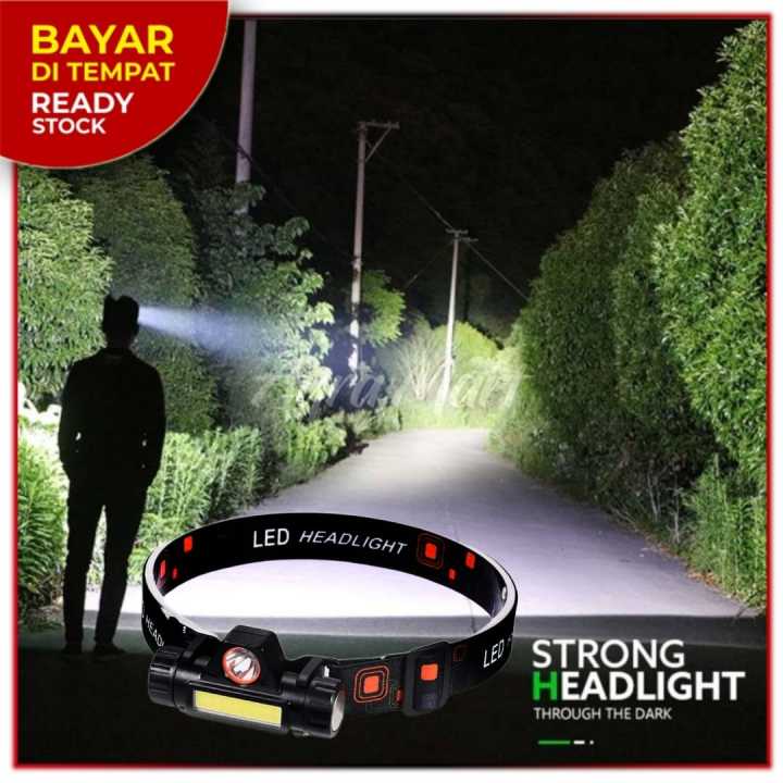 Jual [ SUPER TERANG ] Lampu senter kepala super terang Senter lampu led ...