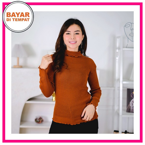 Jual DAISY CURLY SWEETER RAJUT TURTLENECK KRIWIL/ INNER RAJUT DAISY ...