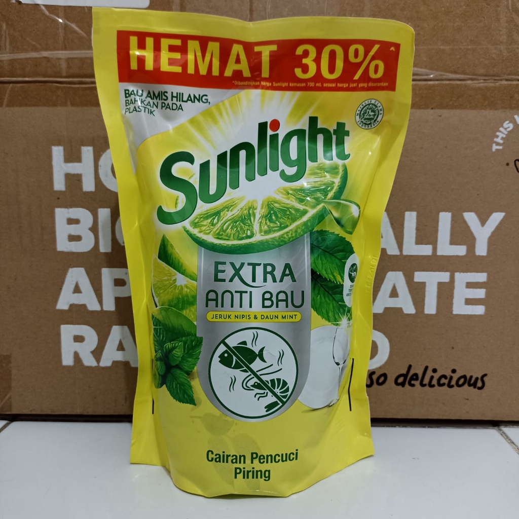 Jual Sunlight Cairan Pencuci Piring Extra Anti Bau Jeruk Nipis dan Daun Mint 650ml (Expired 2025 ...