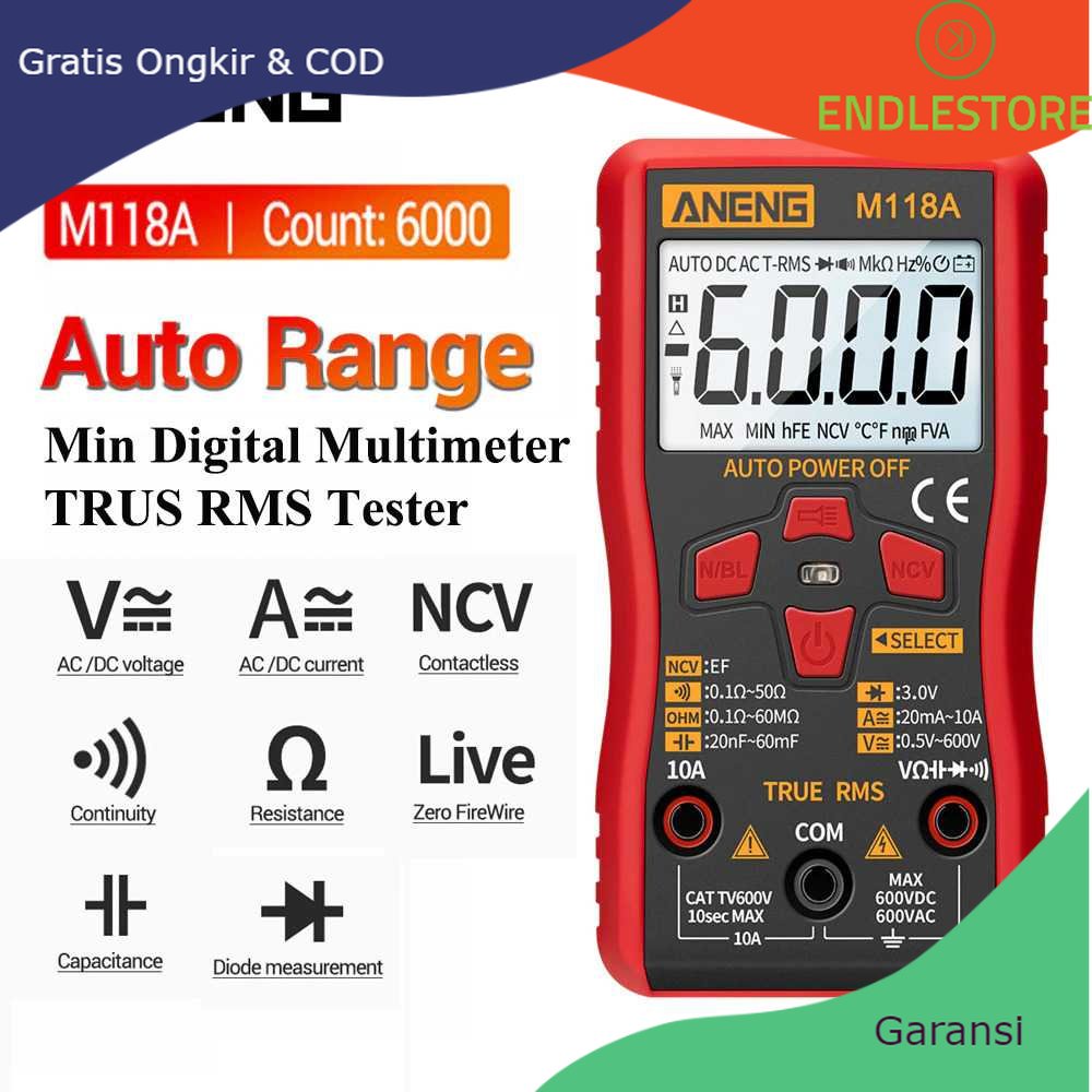 Jual Hot Sale ANENG Digital Multimeter Voltage Tester - M118A | Shopee ...
