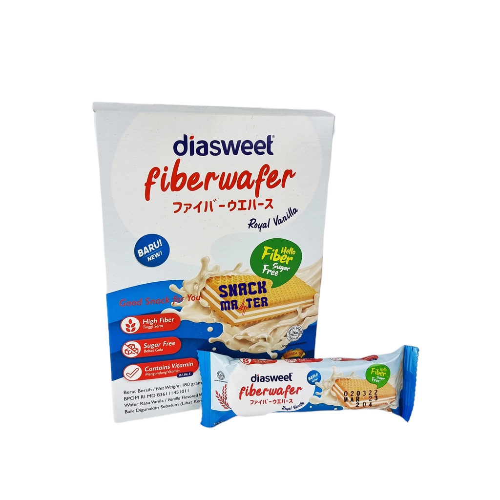 Jual Diasweet Fiber Wafer BOX Sugar Free - Netto 180gr (Isi 10 bks x ...