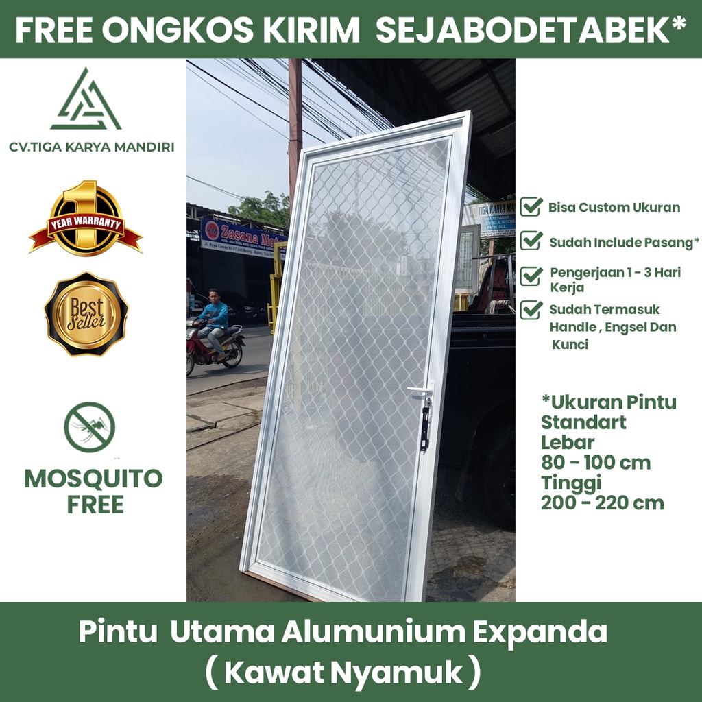 Jual Pintu Expanda Kasa Nyamuk Aluminium / Pintu Alumunium Kawat Nyamuk ...