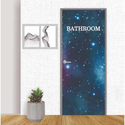 Jual Stiker Pintu Toilet Kamar Mandi Motif Luar Angkasa | Shopee Indonesia