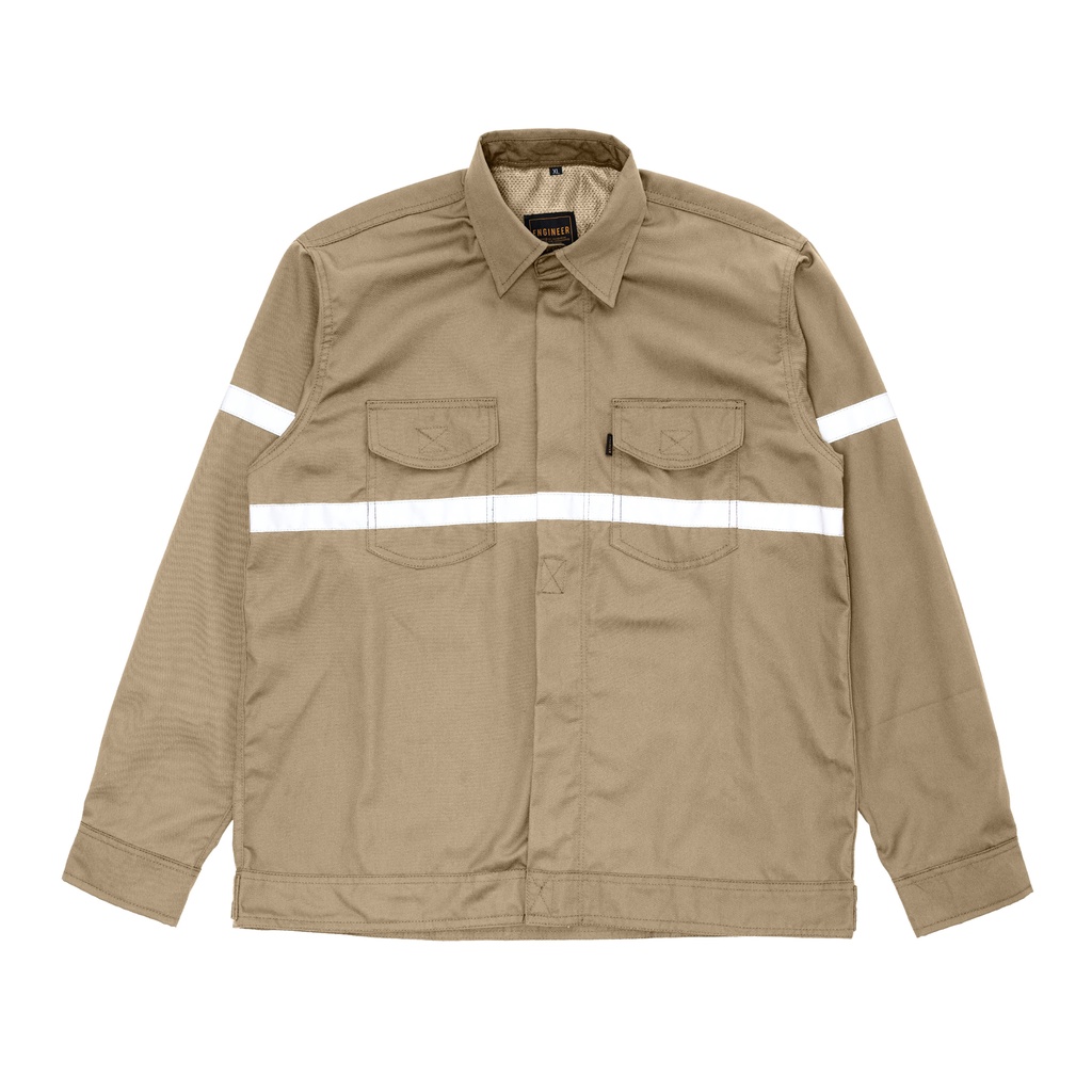 Jual Engineer Workwear -Breaker Seragam Wearpack Kemeja Lapangan Khaki Cream | Shopee Indonesia