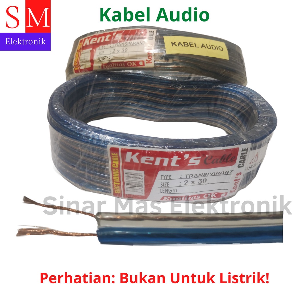 Jual KABEL AUDIO TRANSPARAN SERABUT ECERAN PER METER KENT'S CABLE ...