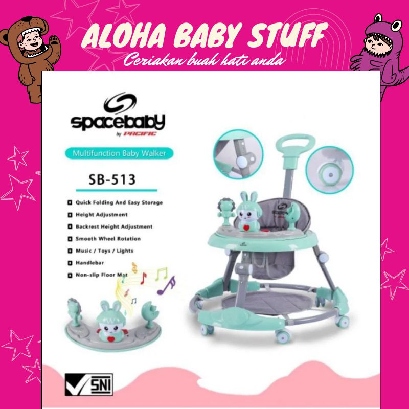 Jual Baby Walker Spacebaby SB 512 513/SB 506 507 509 Apollo belajar ...