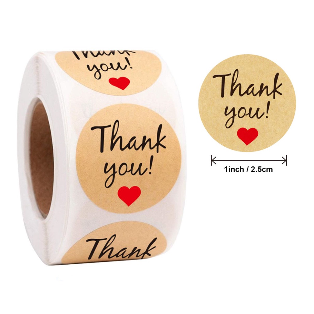 Jual Stiker Label Kraft Thank You Sticker Coklat Tag Segel Kado Hampers ...