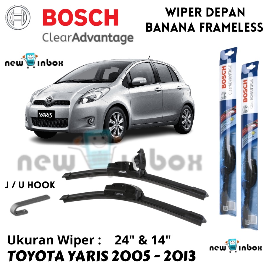 Jual Wiper Depan Mobil TOYOTA YARIS LAMA OLD BAKPAO BAPAO 2005-2013 Sepasang BOSCH CLEAR ...