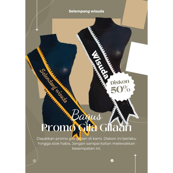 Jual selempang wisuda / selendang wisuda /selempang renda | Shopee ...