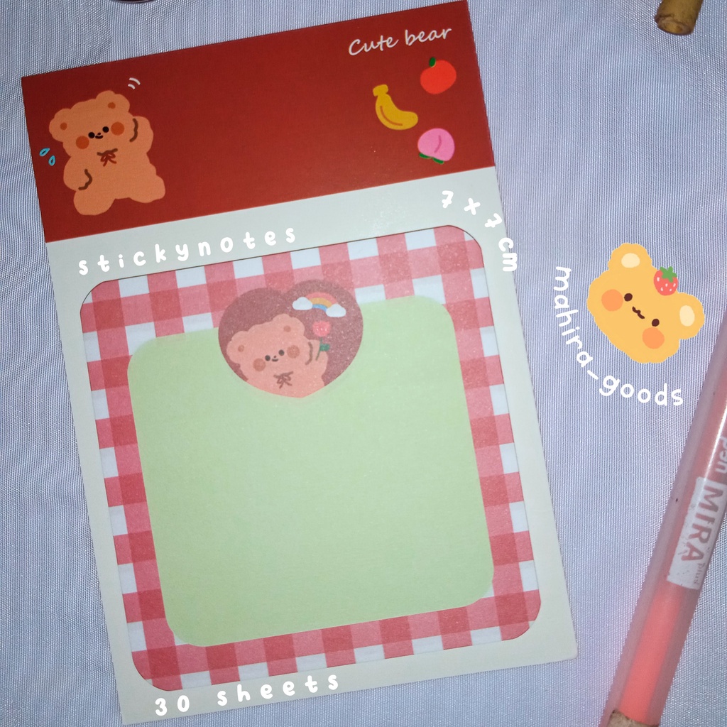 Jual Memo Sticky Notes Notepad Catatan aesthetic korean kotak-kotak ...
