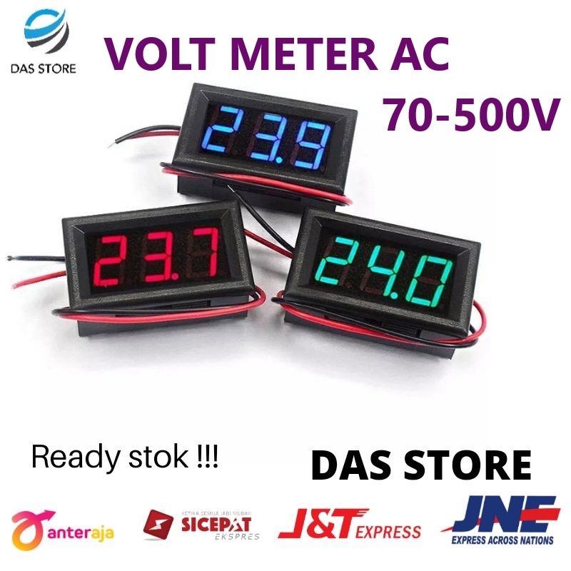 Jual Volt meter AC digital 110v-220v-380v AC 70-500V 0.56" inch LED 2 ...