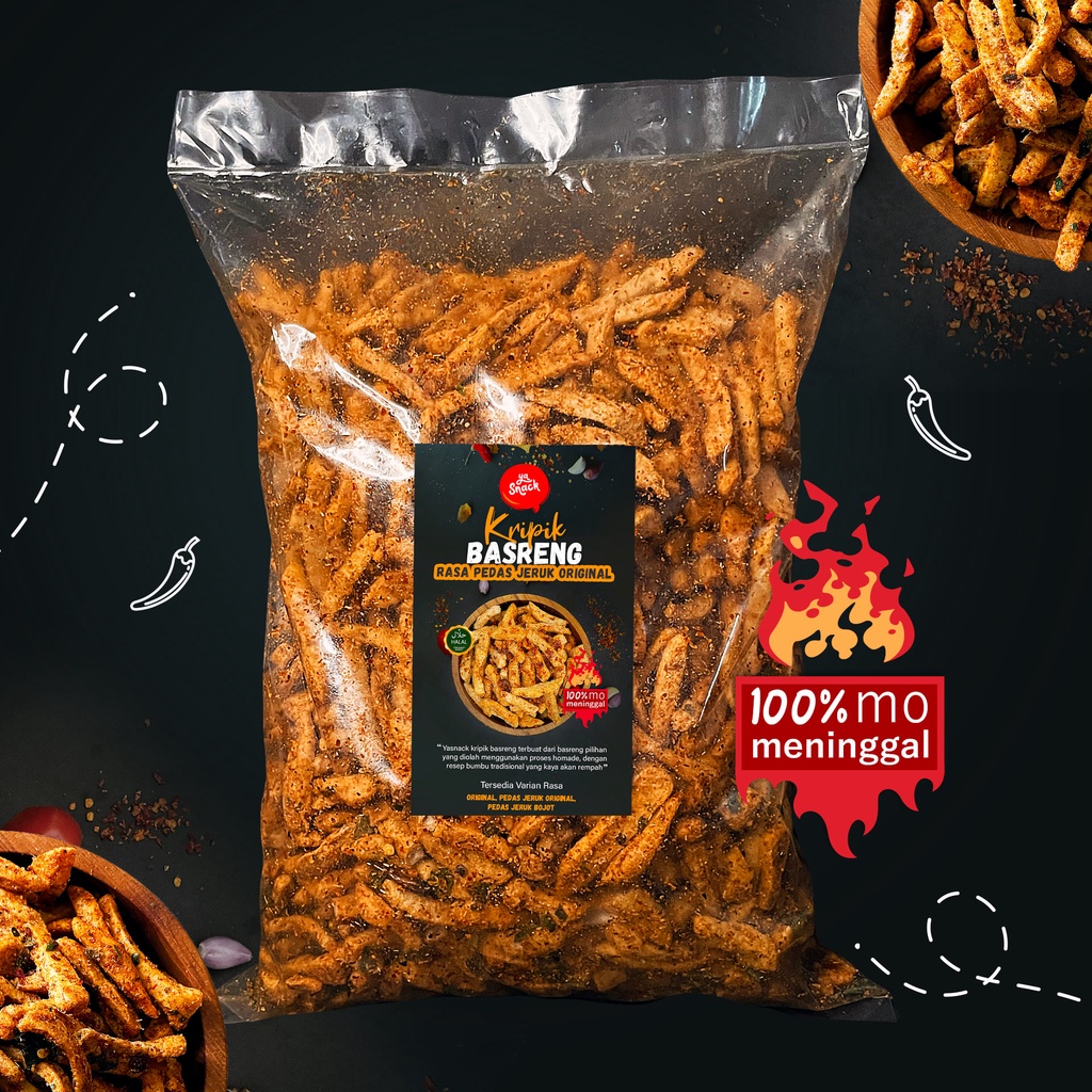 Jual 1 Kg Yasnack Premium Basreng Pedas Jeruk 1 Kg/1000 gr | Shopee ...