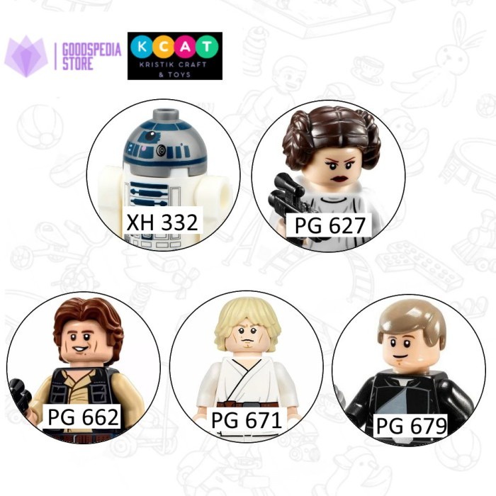 Jual Action Figure Mini R2d2 Princess Leia Solo Luke Skywalker (PG627 ...