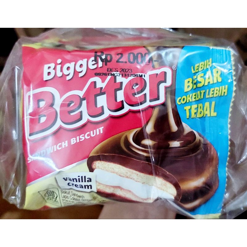 Jual Better Sandwich Biscuit Vanilla Cream 27 gr x 10 pcs | Shopee ...
