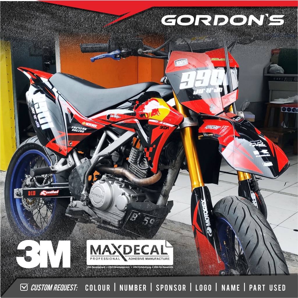 Jual Decal gordon full body Orange Redbull Stiker Premium Maxdecal 3M ...